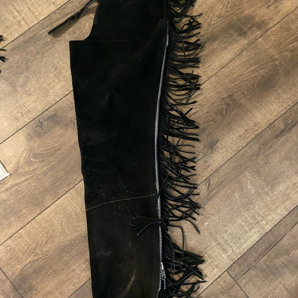 Shoes | Fringed Black Suede Womens Chaps Real Deal Normal Horse Wear ...